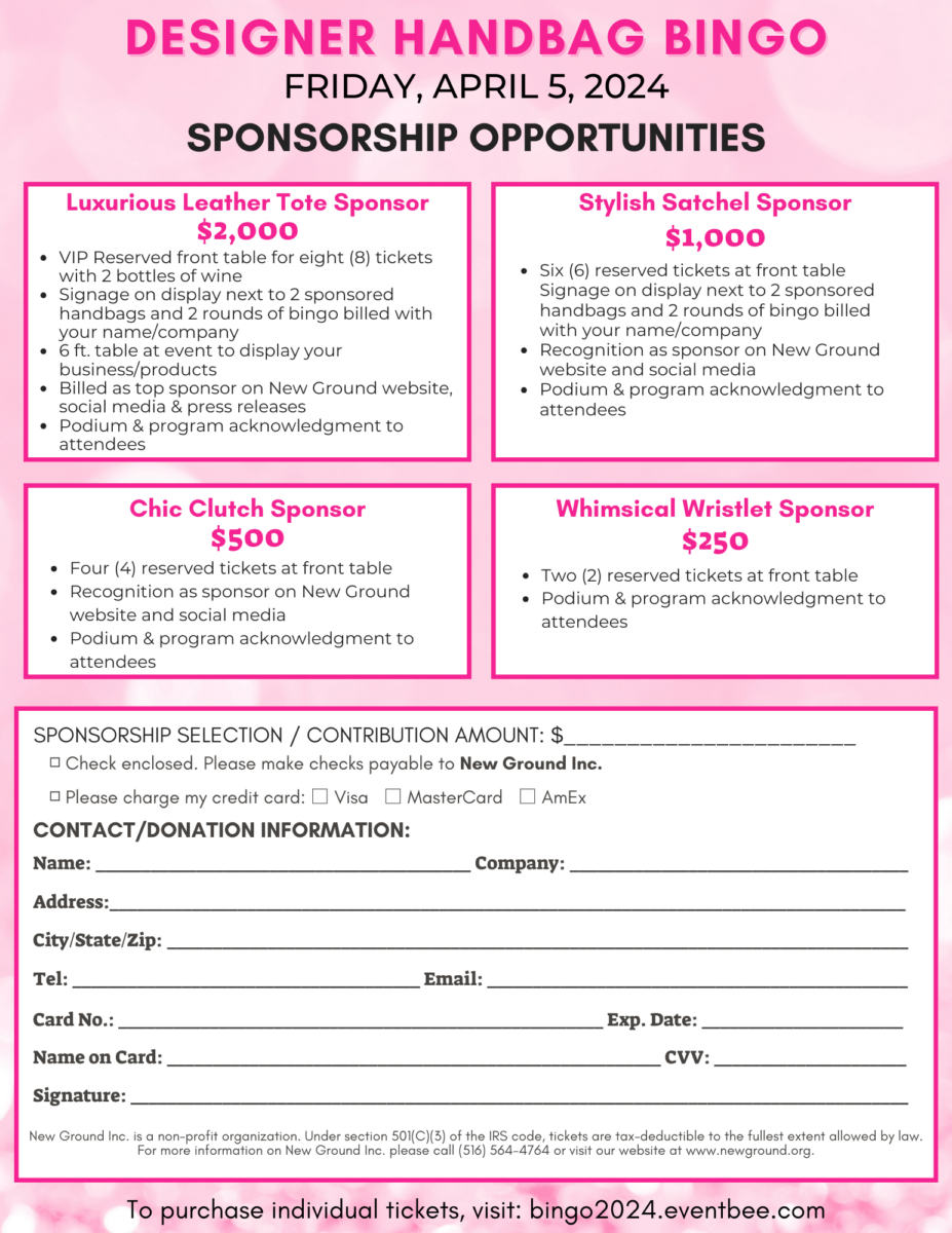 9th Annual Designer Handbag Bingo - New Ground